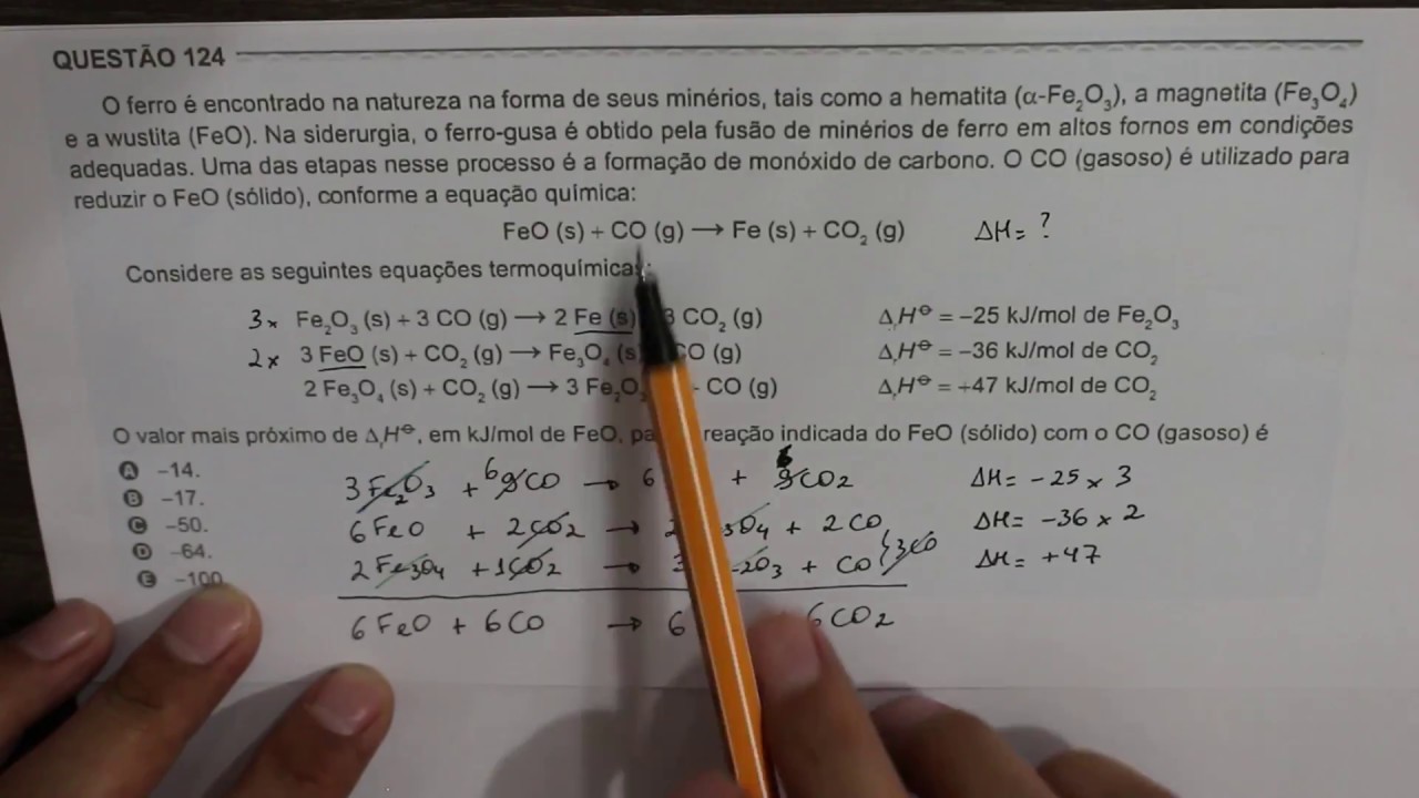 Lei de Hess - Resolução de Exercícios 2 - YouTube