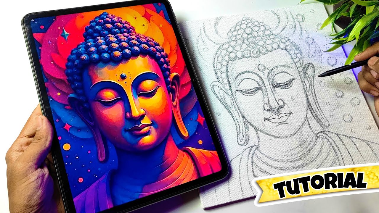 Draw With Me - Gautam Buddha Drawing, How to Draw Gautam Buddha ...