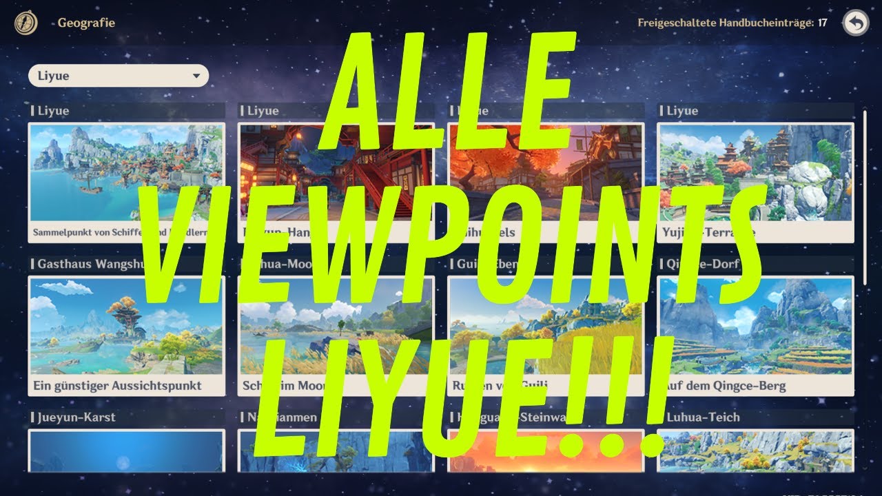 Liyue - alle 17 Viewpoints | Genshin Impact - YouTube