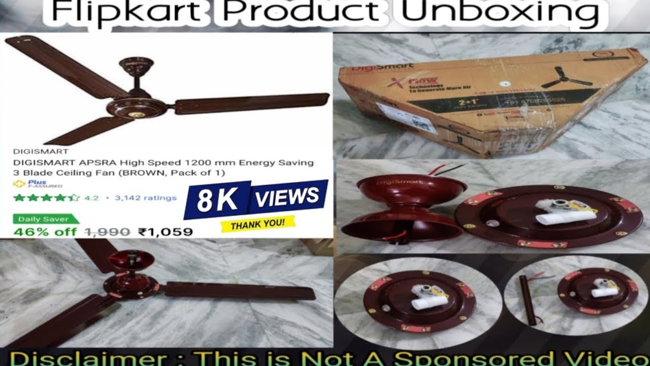 DigiSmart Fan Unboxing | Flipkart Product Review | Opening Box, Fitting ...