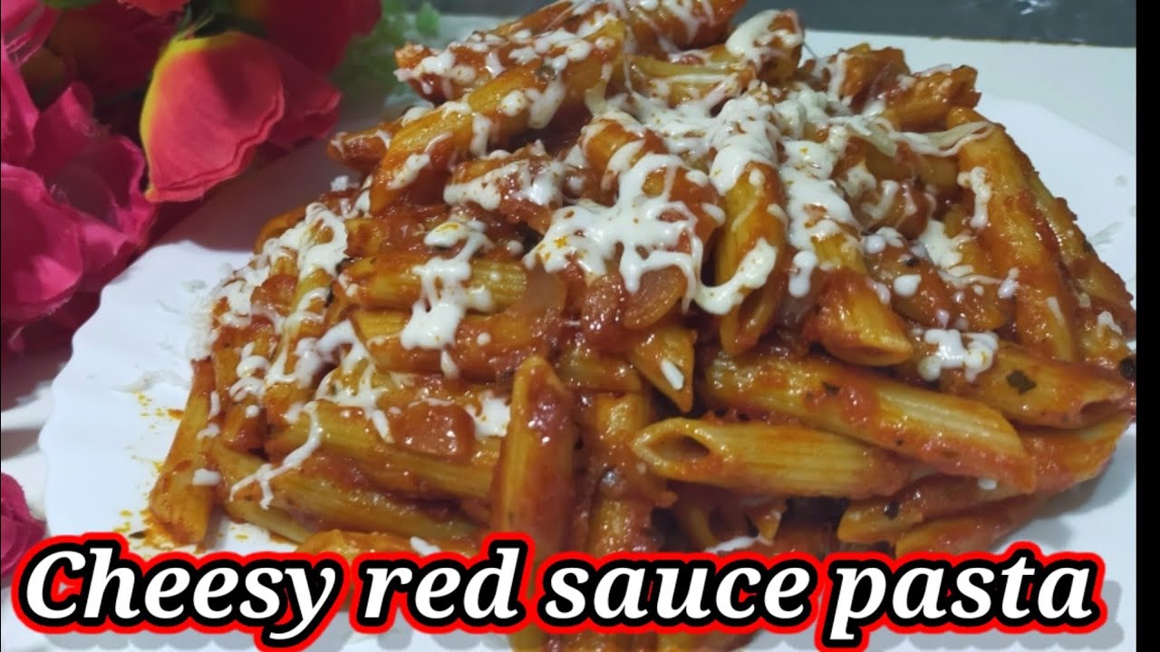 Red sauce pasta || cheesy red sauce pasta (cooking and beauty 1) - YouTube