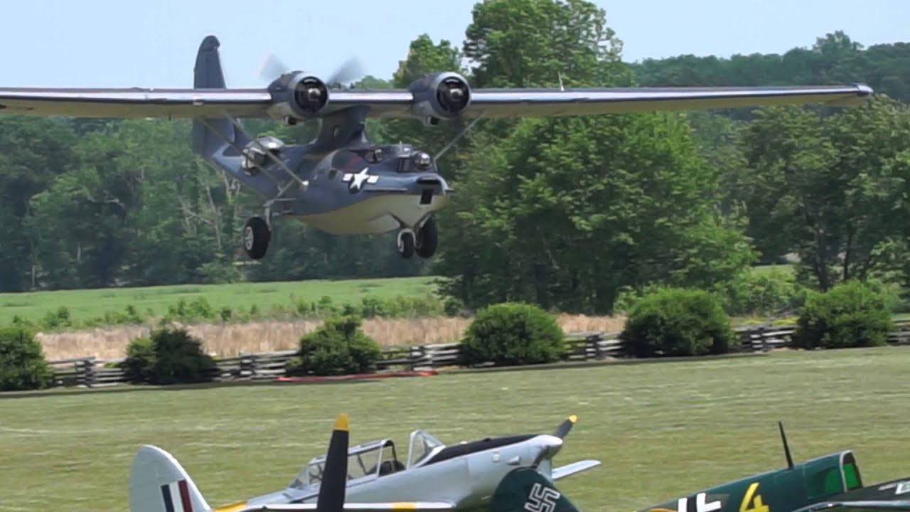 Catalina landing - Military Aviation Museum Virginia Beach 2015 - YouTube