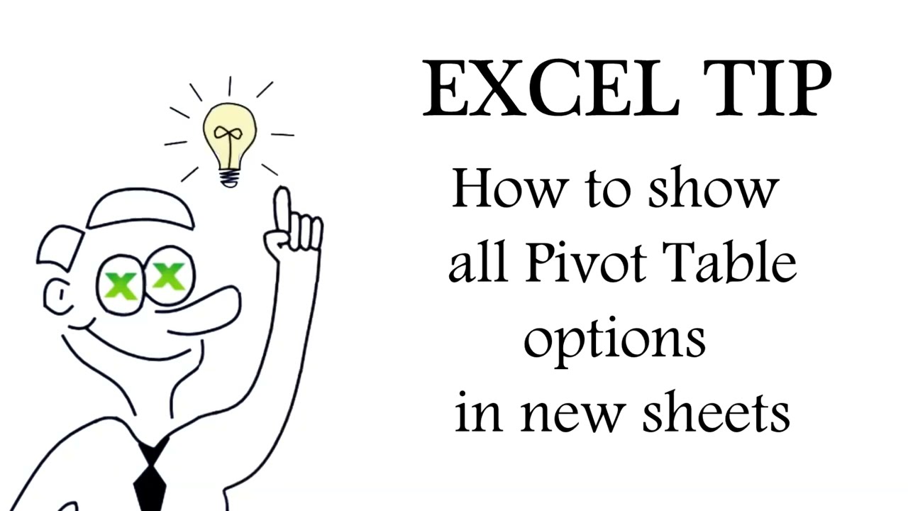 Excel How To Show All Pivot Table Options In New Sheets YouTube Excel How To Show All Pivot Table Options In New Sheets YouTube