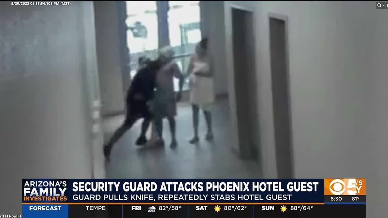 Jarring video shows security guard attacking Phoenix hotel guest - YouTube
