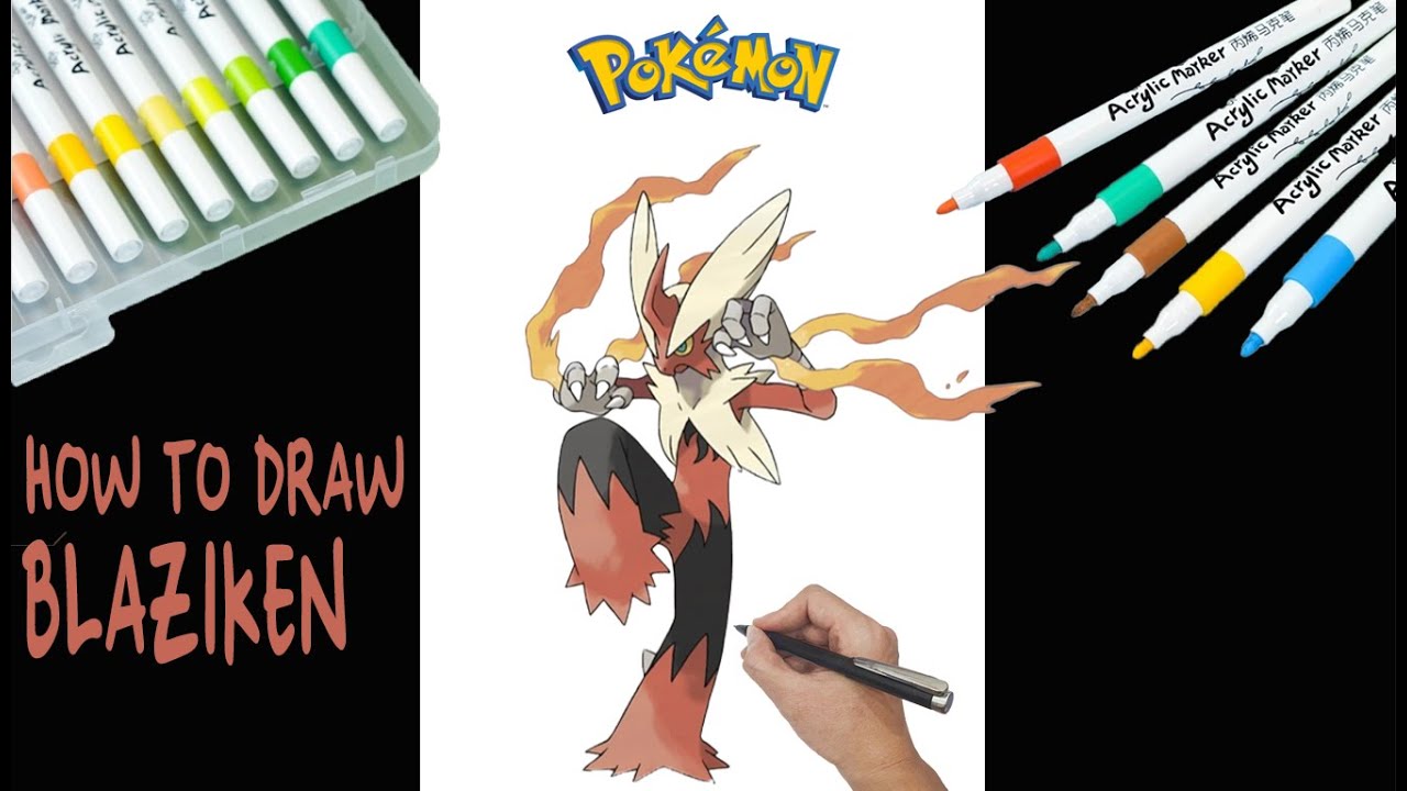 How to draw POKEMON Blaziken step by step - YouTube