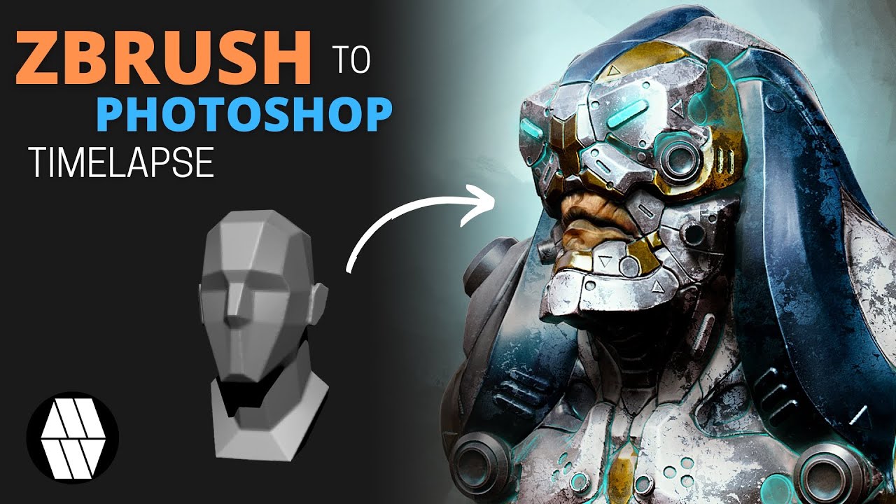 ZBrush to Photoshop Timelapse - 'Alien Warrior' Bust Concept - YouTube
