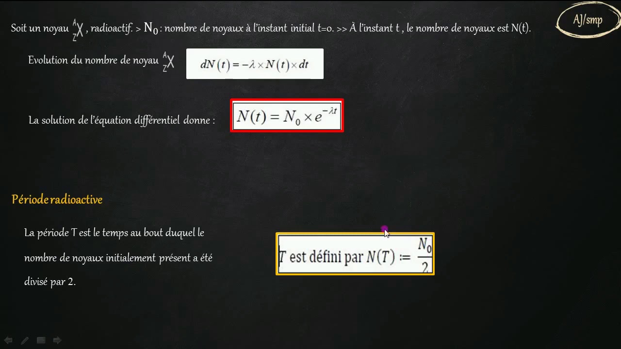cours physique nucléaire s5 Loi de décroissance⤵⤵ PDF AT DESCRIPTION - YouTube
