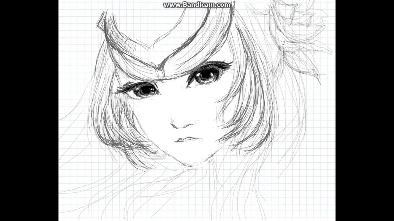 how to draw a anime girl in time lapse - YouTube