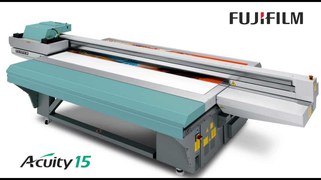 Fujifilm Acuity 15 UV Flatbed Printer - YouTube
