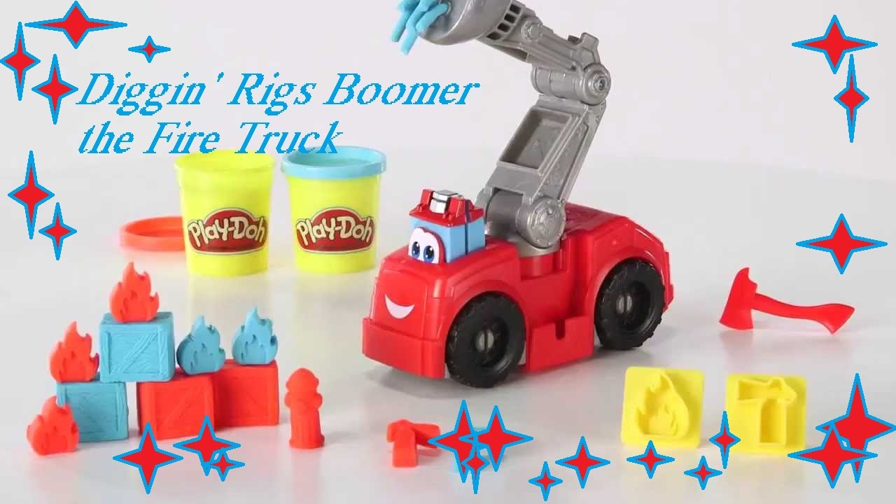Play-Doh Diggin' Rigs Boomer the Fire Truck Playset Hasbro - YouTube