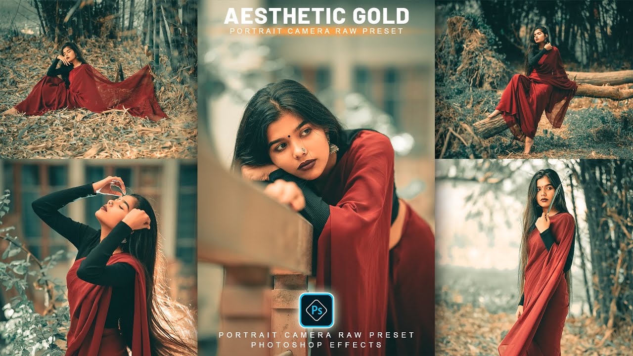 Aesthetic Gold Tone | Color Grading Photoshop Camera Raw Presets - YouTube