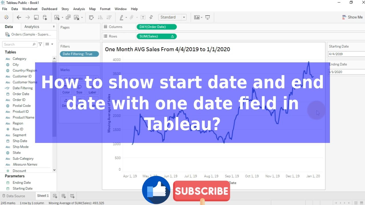 How To Show Start Date And End Date With One Date Field In Tableau How To Show Start Date And End Date With One Date Field In Tableau