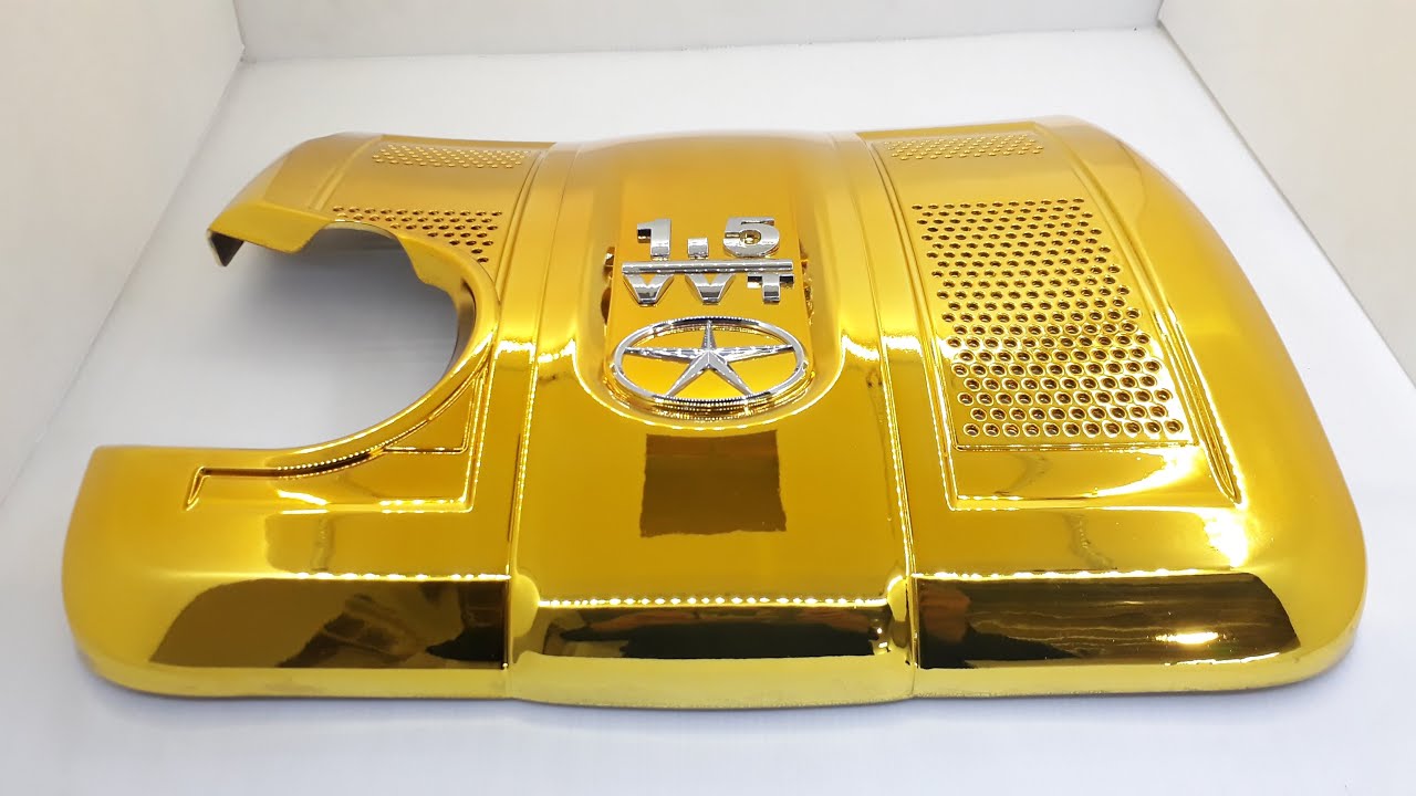 Golden chroming plastic engine cover - YouTube