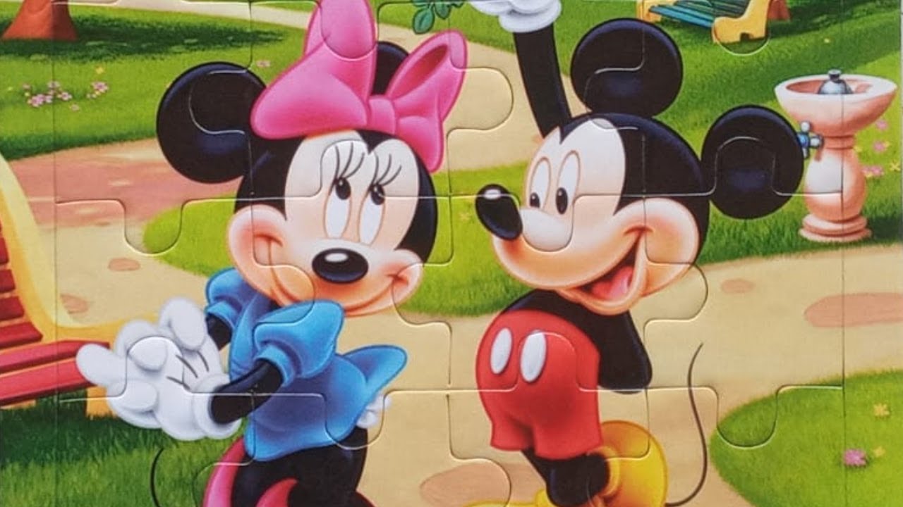 Mickey and Mini Mouse - Dating in The Garden Puzzle I Puzzle Dazzle ...