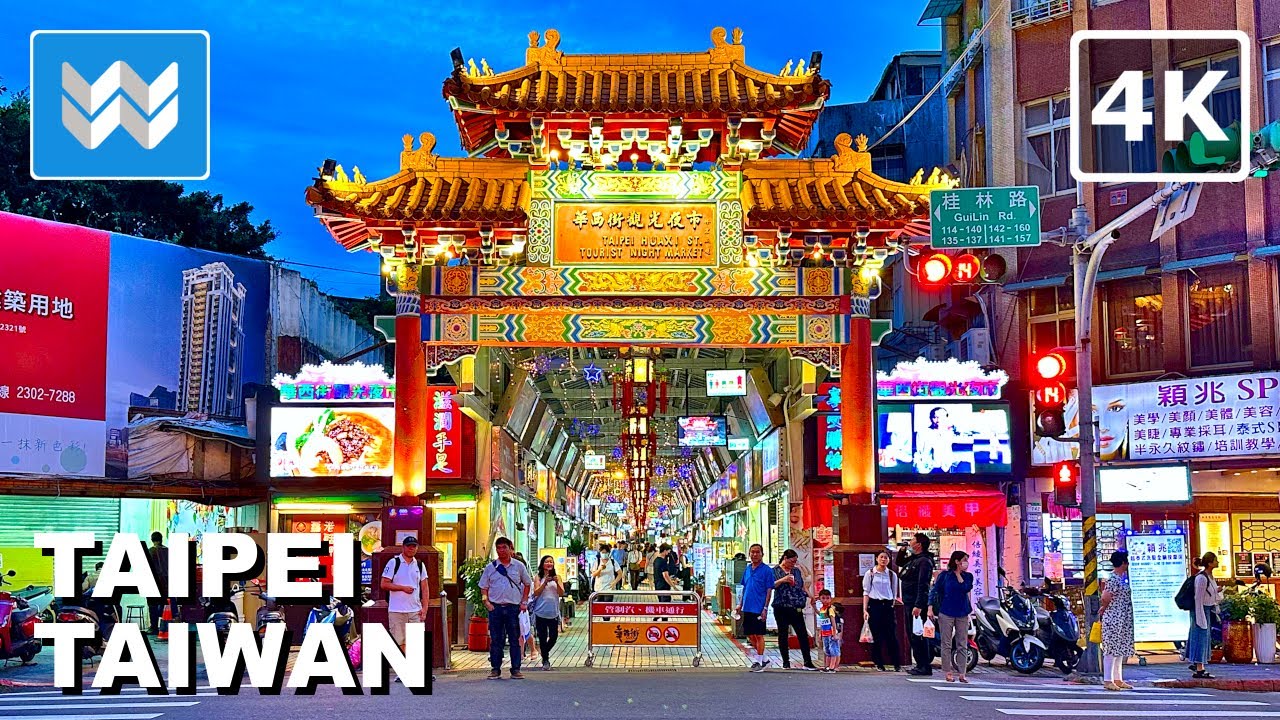 [4K] Huaxi (Snake Alley) & Guangzhou Street Food Night Market Taipei ...