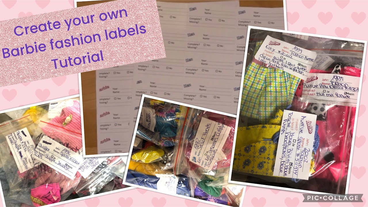 Barbie Labels tutorial for organizing your Barbie fashions - YouTube