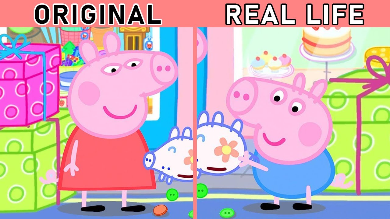 Peppa Pig x George saving money - Peppa Pig Original vs Plush Toys ...