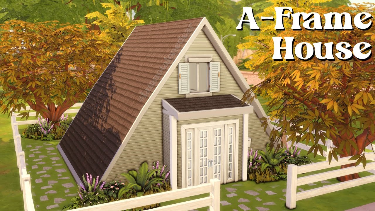 I made an A-Frame House in Newcrest in The Sims 4 - YouTube