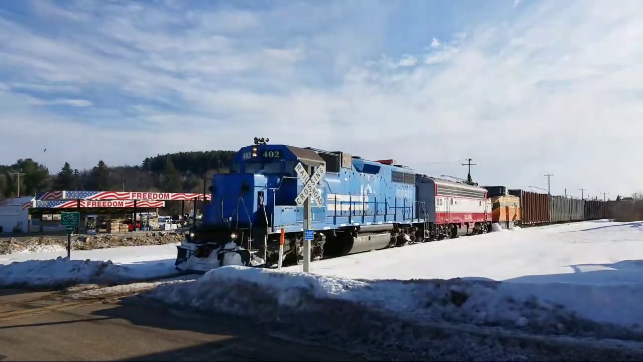 TRAIN SNOW PLOW IN TOW HEADING NORTH | Jason Asselin - YouTube