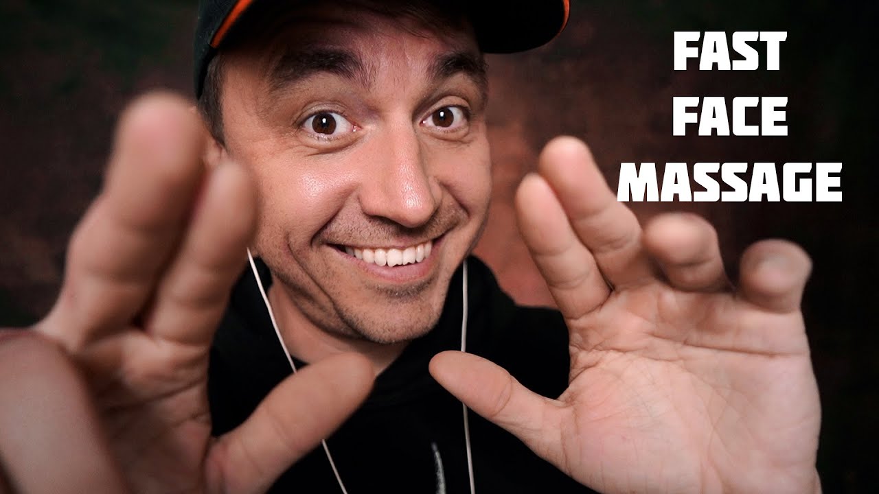 Fast and slow asmr hands sounds face massage - YouTube