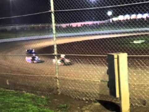 gokart racing on a clay/dirt oval speedway track - YouTube