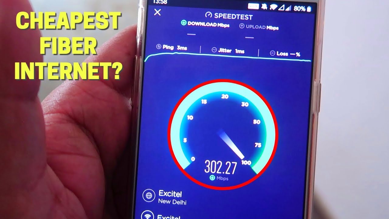 300 MBPS Excitel Fiber Internet in Under 1000 INR Per Month (Speed Test ...