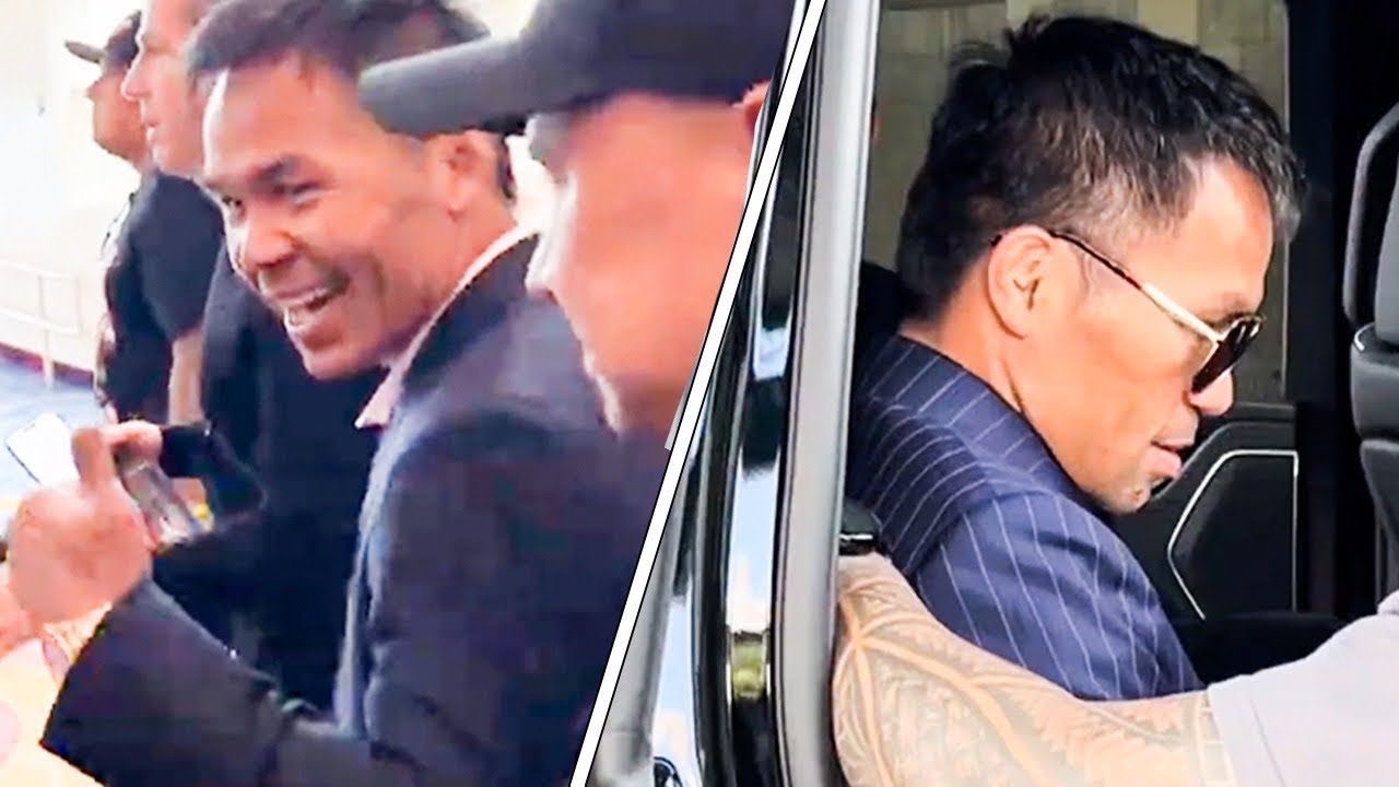 Manny Pacquiao STRUTS OUT LIKE A BOSS after SIZING UP Barrios | BEHIND ...