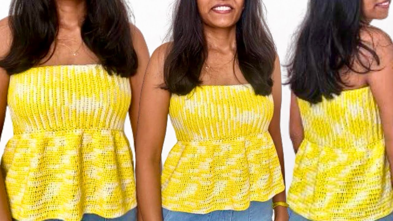 Easy Crochet Ruffle top | Crosia se Top kaise banaen - YouTube