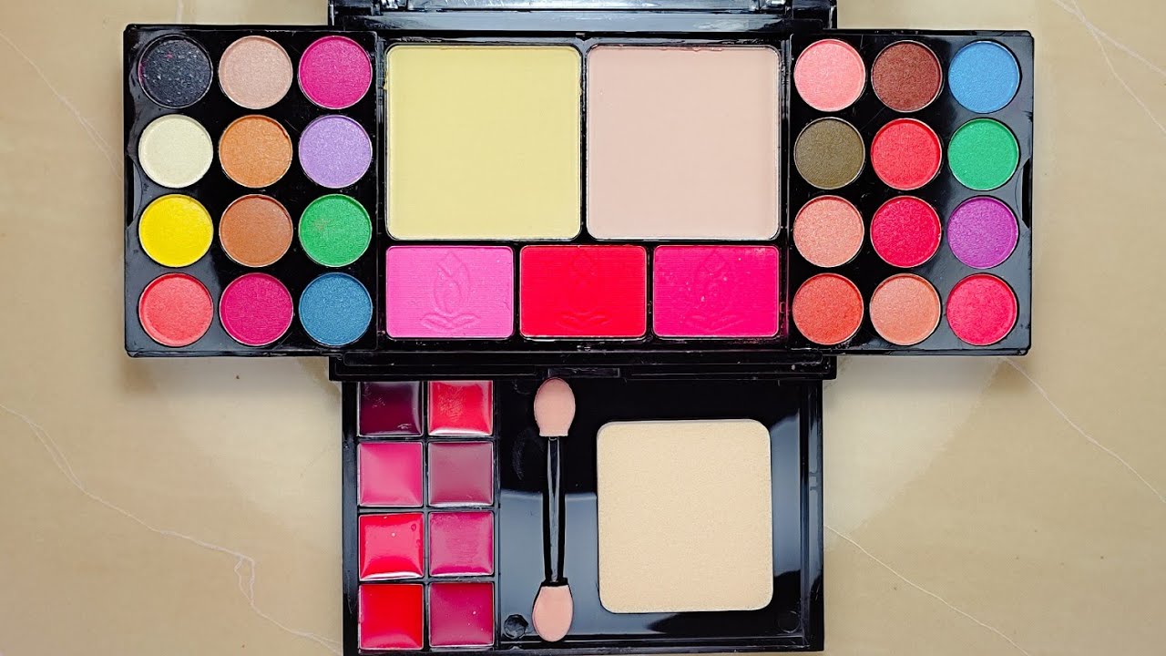 Mixing makeup kit into slime!! Satisfying slime mixing video#asmr # ...