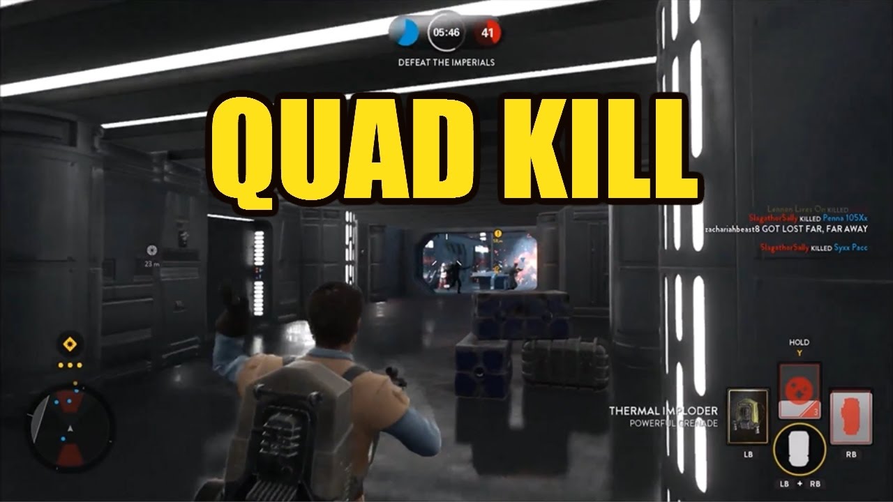 Thermal Imploder Quad Kill Star Wars Battlefront - YouTube