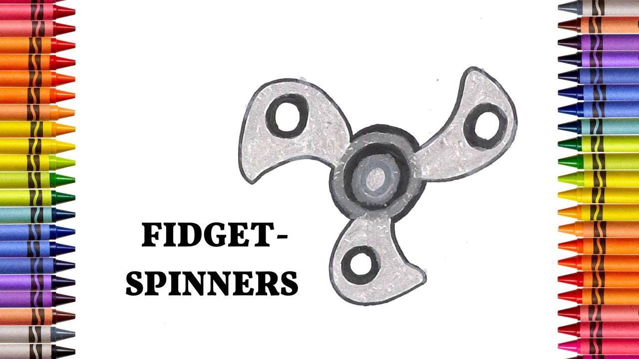 How to draw Fidget spinners | Drawing for kids with colored makers ...