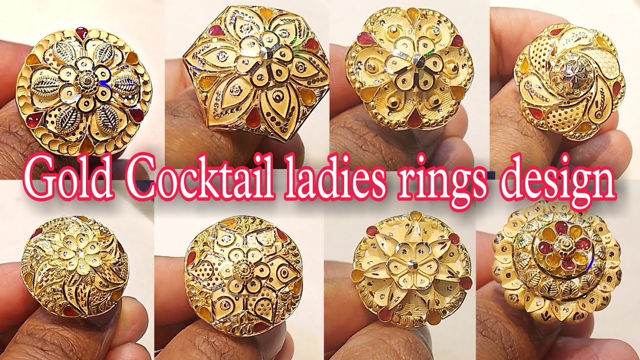 Latest Gold Cocktail Ladies rings design with prices || New Hallmarking ...