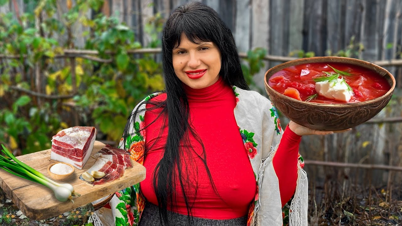 Beautiful Ukrainian Girl Cooks Borscht in a Wild Village! How to Live ...