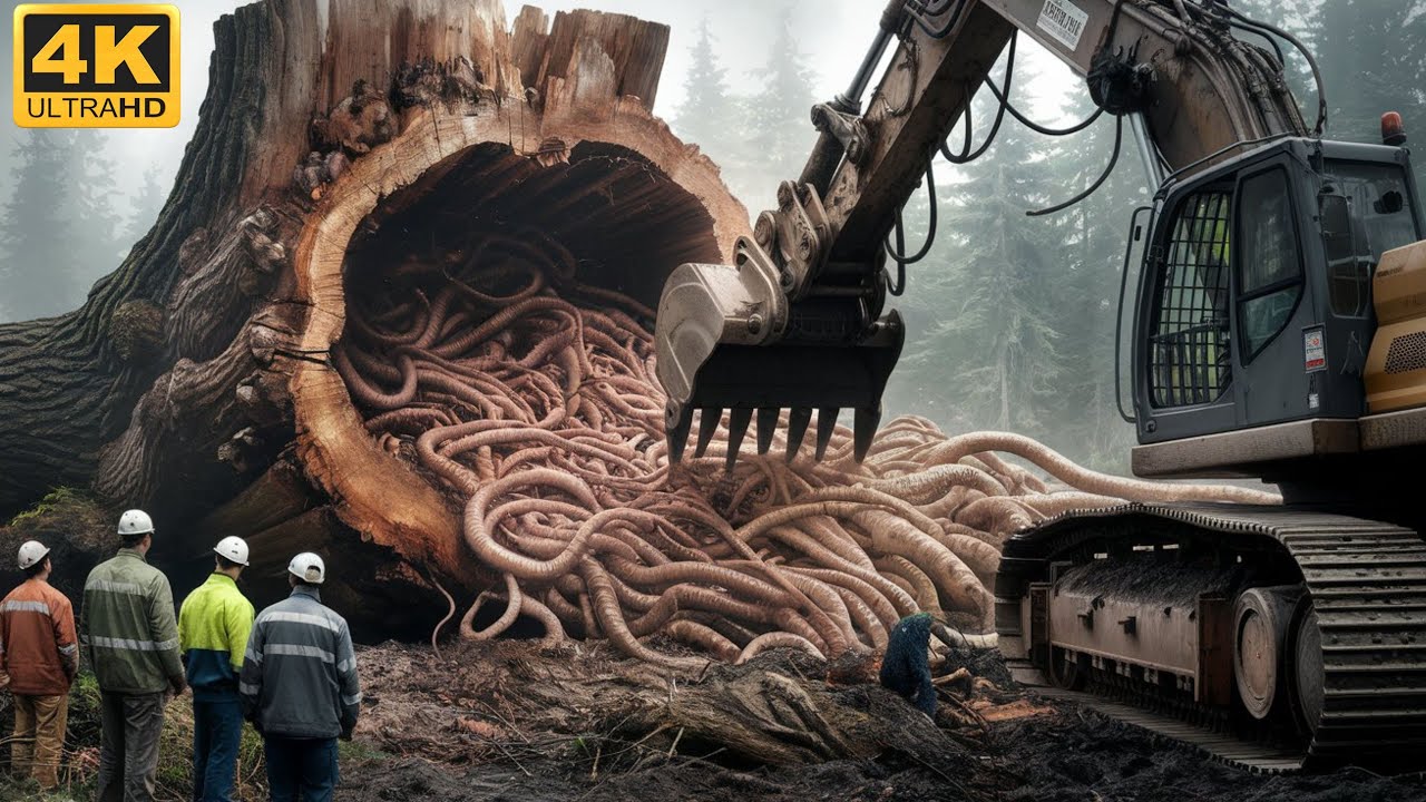 Large chainsaw cuts giant tree extremely fast and dangerously | Modern ...