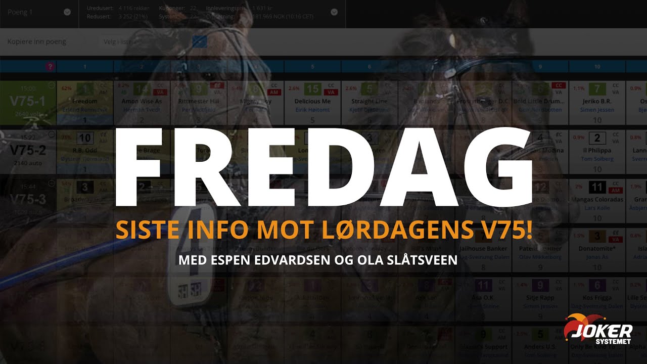 FREDAG - 13.01 V75 Forus travbane - YouTube