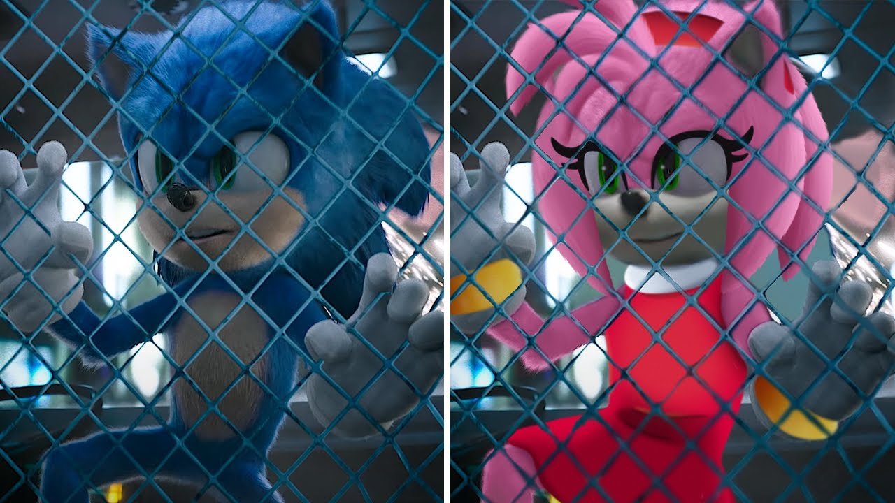 SONIC Movie 2 OLD Design VS NEW Design AMY VS SONIC 2 - YouTube