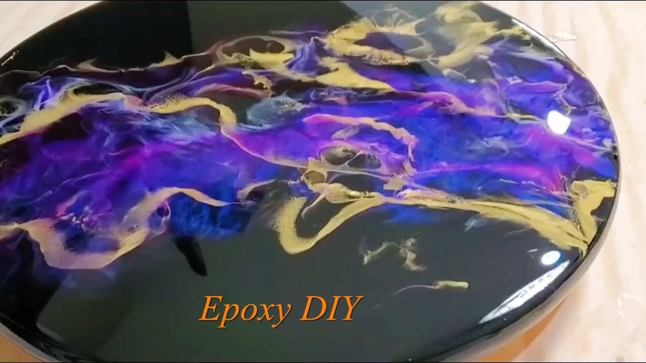 How to DIY an Abstract River Desktop with Epoxy - YouTube