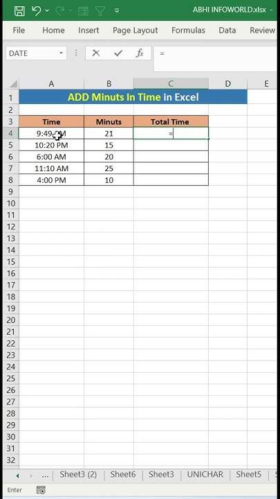 Add Minutes In Time Exceltutorial Excel Exceltips Shortsfeed Ytshorts Virulshorts Msexcel