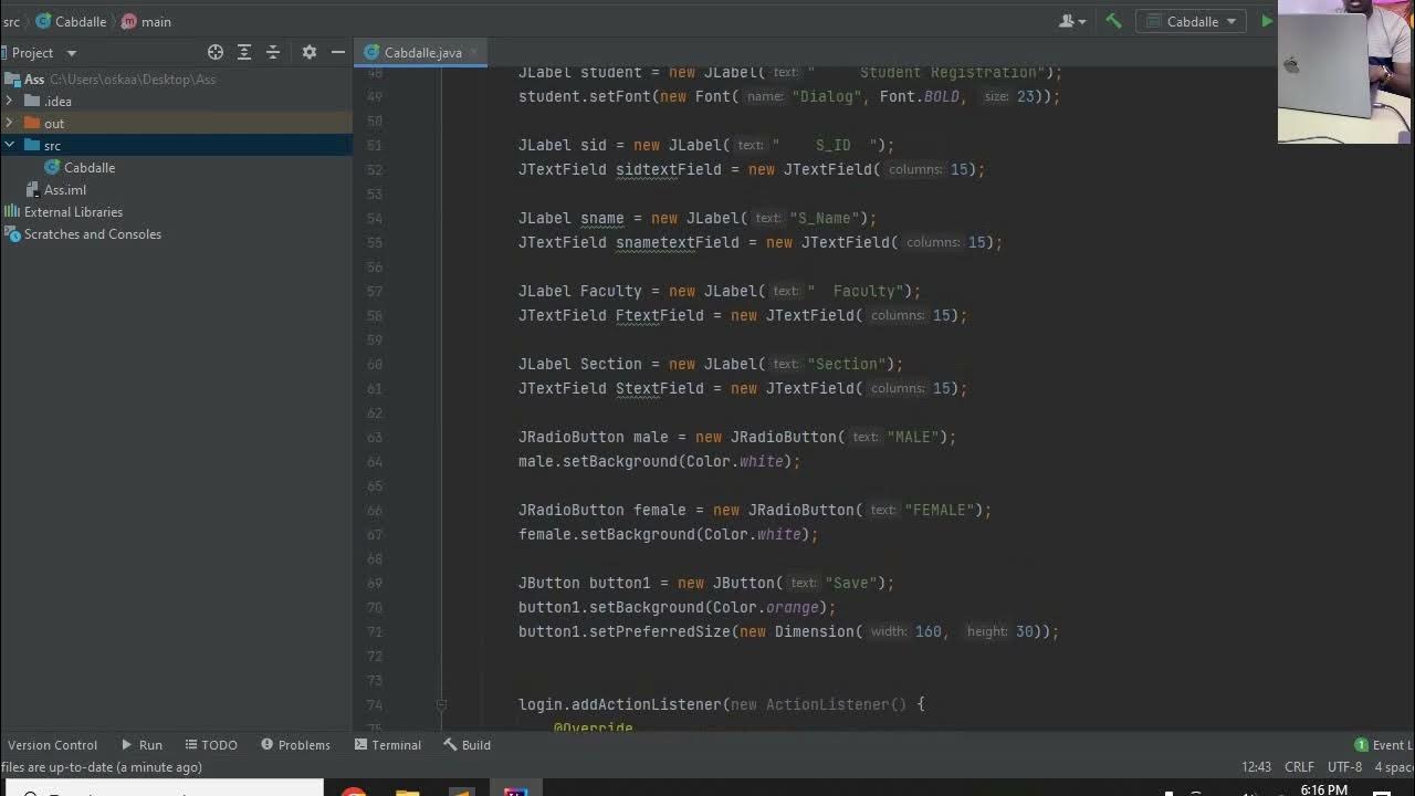 advanced object oriented programming (java swing) login and registration form - YouTube