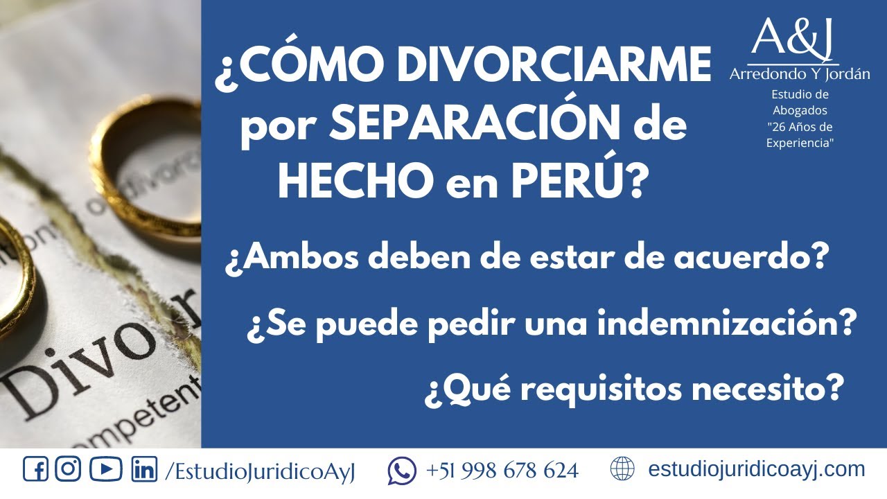 ️ DIVORCIO por CAUSAL de SEPARACIÓN de HECHO en PERÚ: ¿QUÉ debo de ...