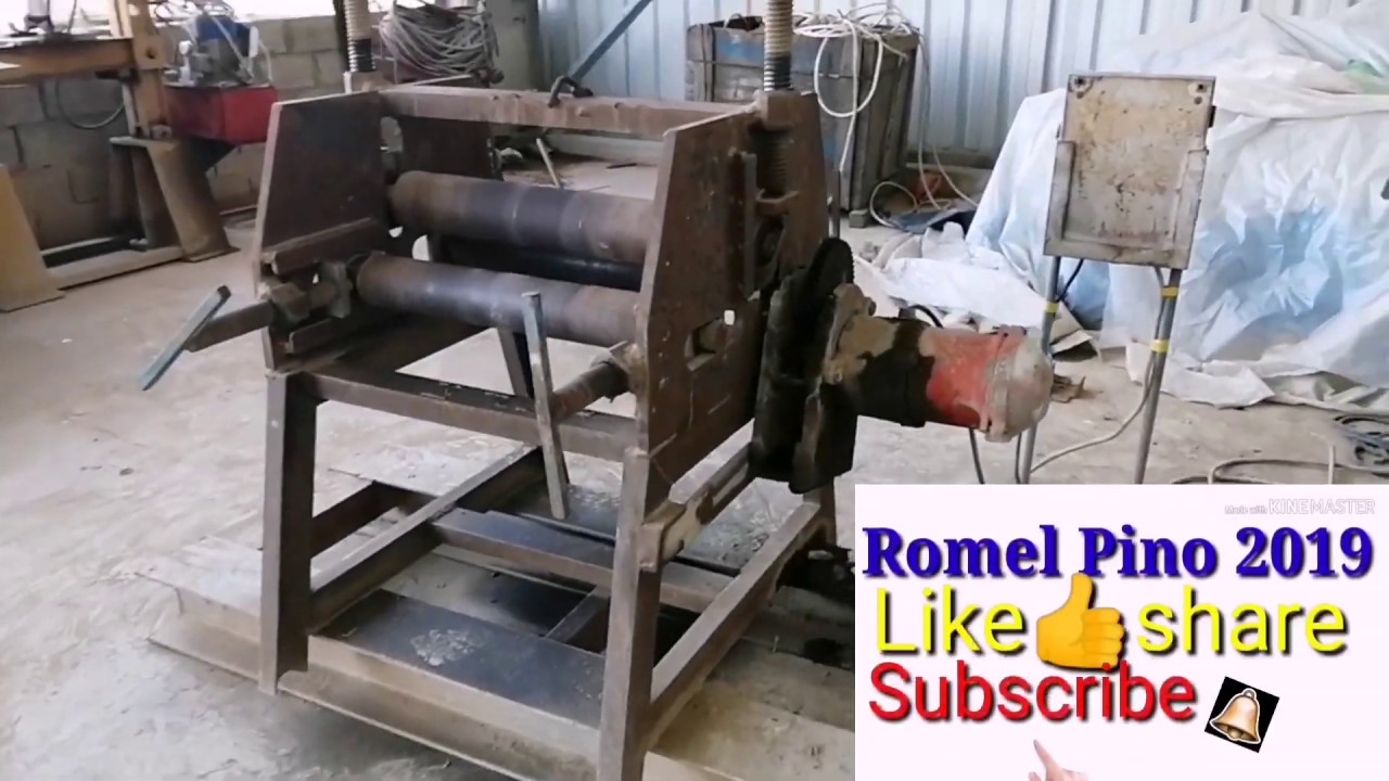 Home made roller machine for flat bender - YouTube