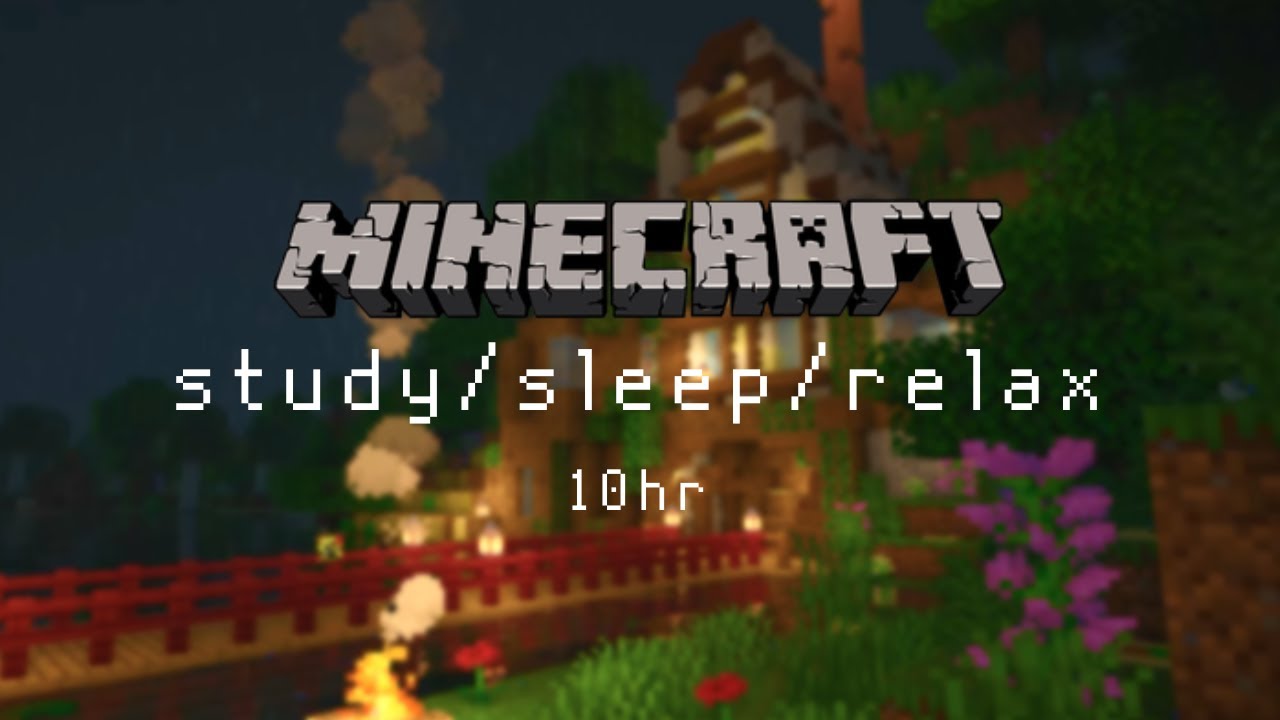 Minecraft sleep music and rain sounds | Study/Relax | 10 hours slowed ...