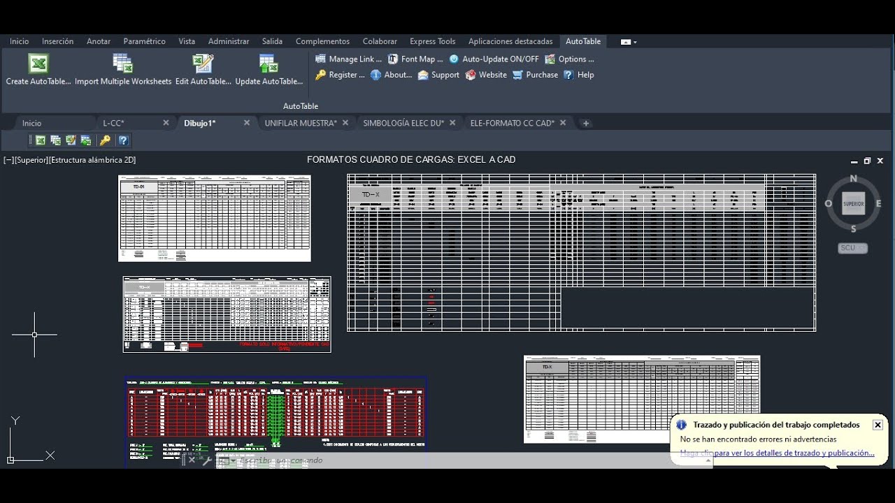 Formas de colocar formatos de cuadros de carga en excel a autocad ...