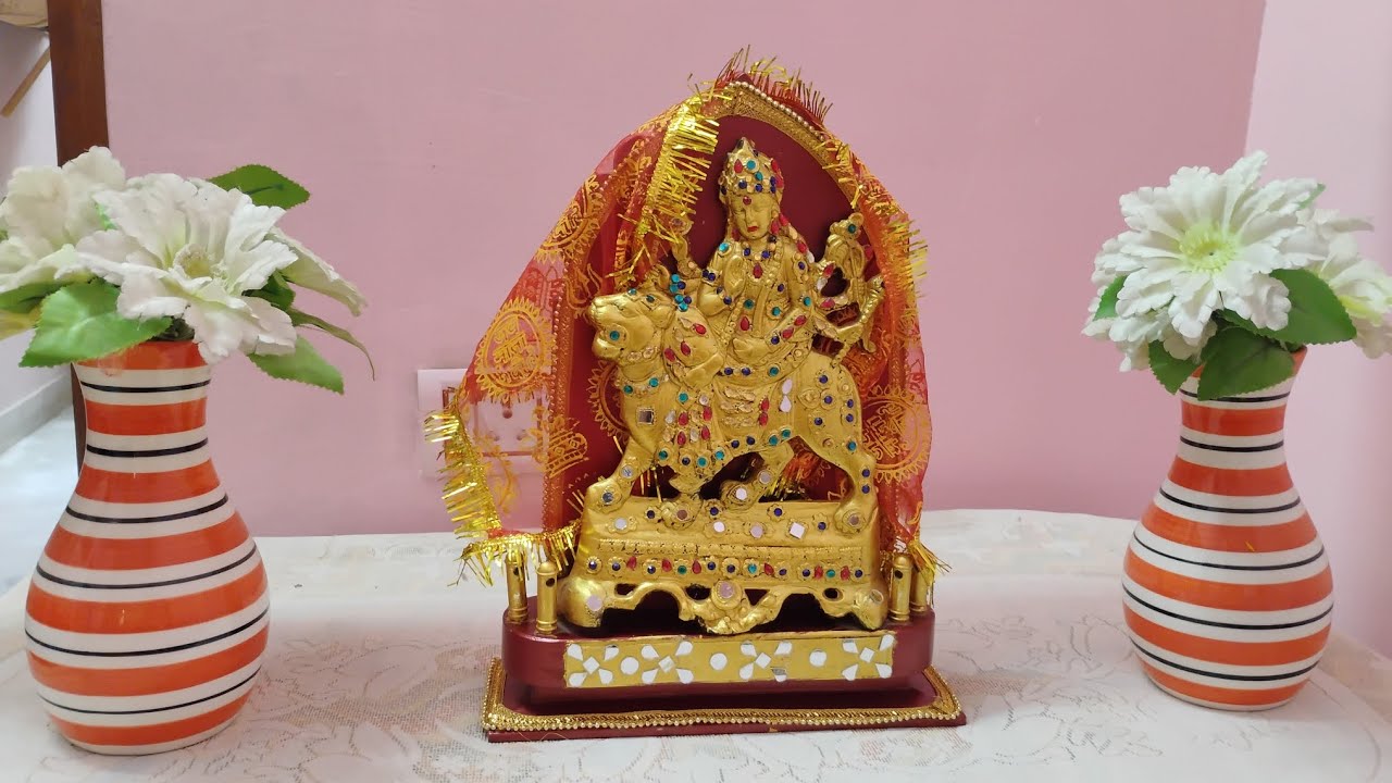 Mata ki purani murti ko diya Naya look | Mata ki sundar murti ko sajaya ...