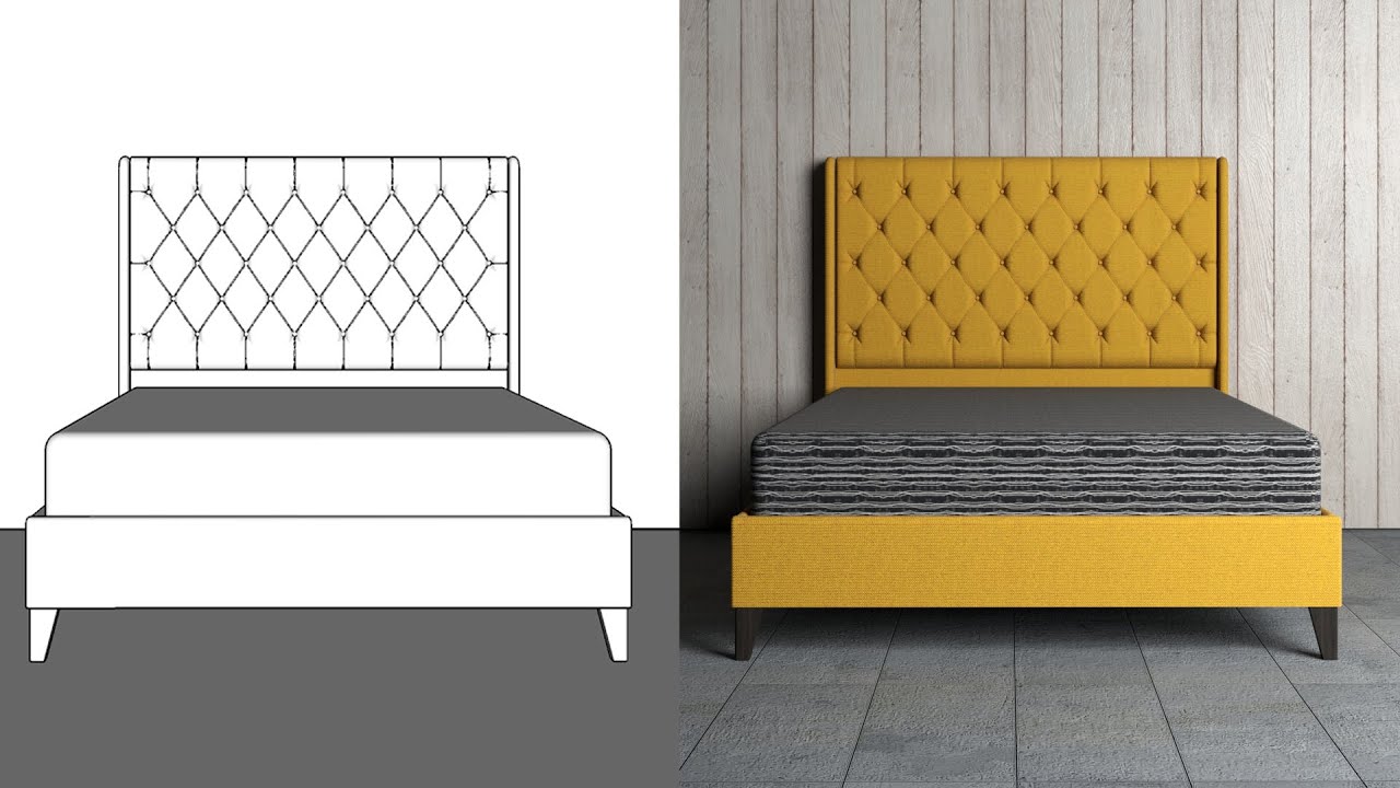 modeling bed with sketchup - YouTube