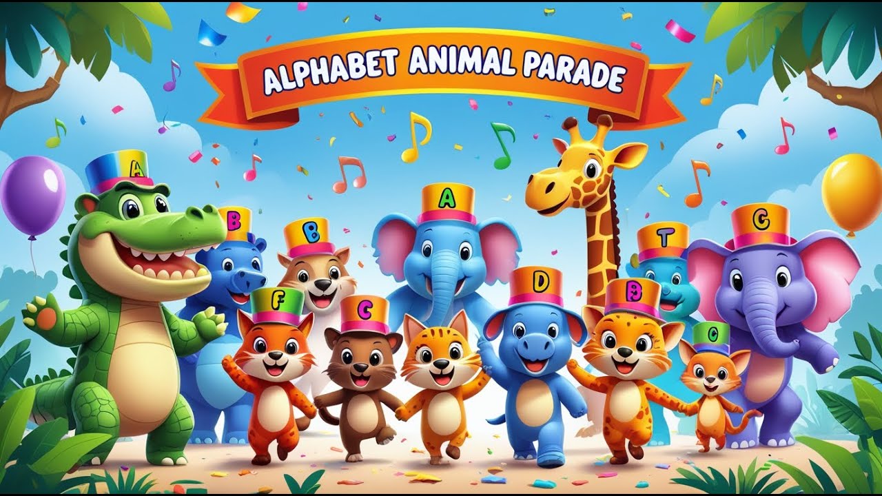 Alphabet Animal Parade (A to Z Animal) - ABC Fun Songs, A for Alligator ...