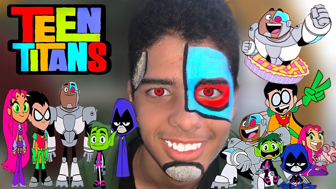 Cyborg Face Painting Teen Titans Go how to draw teen titans heros ( cyborg ) step by step - YouTube