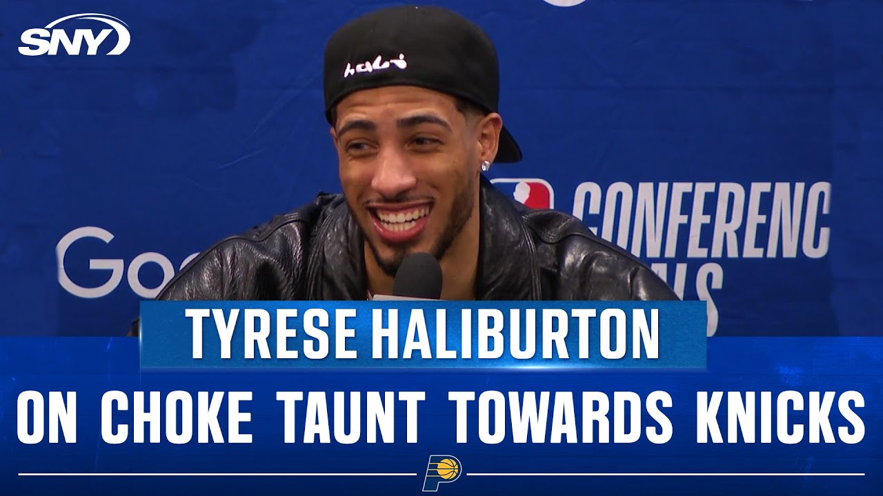 Tyrese Haliburton on choke gesture towards Knicks at end of regulation ...