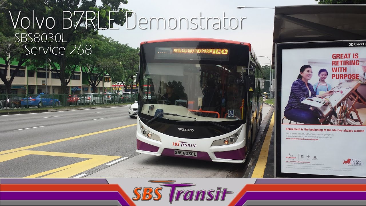 SBS Transit | Volvo B7RLE Demonstrator | SBS8030L | Svc 268 - YouTube