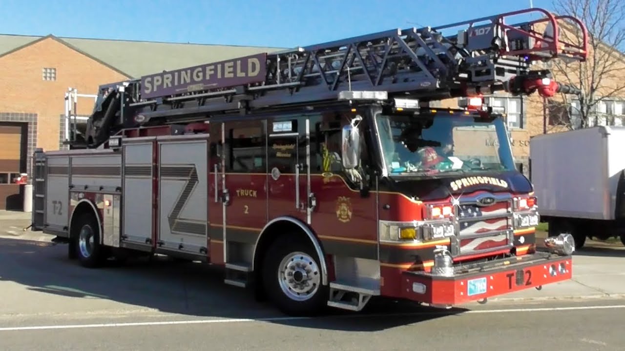 Springfield, MA Fire Department Truck 2 Responding - YouTube